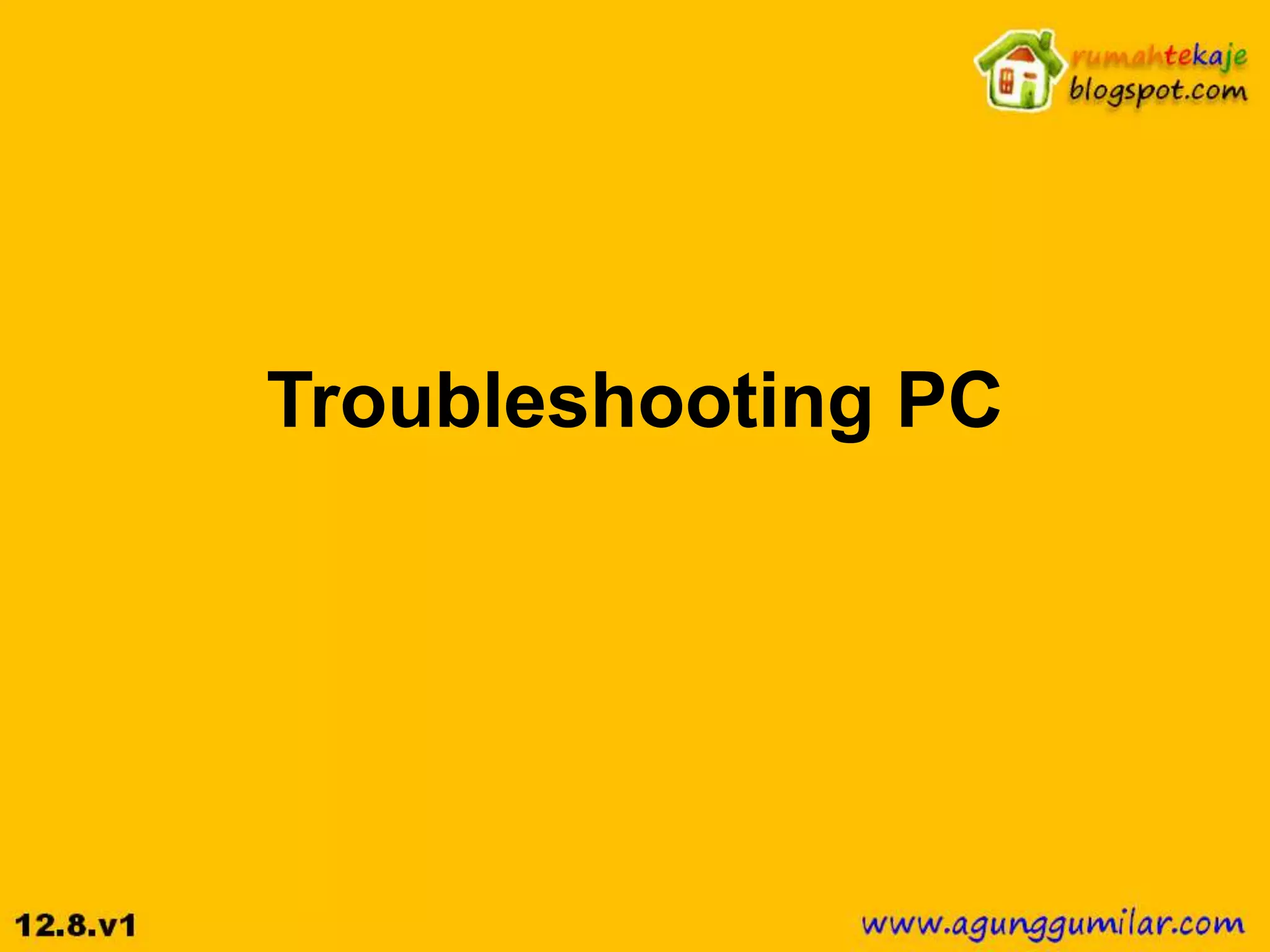Handling troubleshooting pc | PPSX