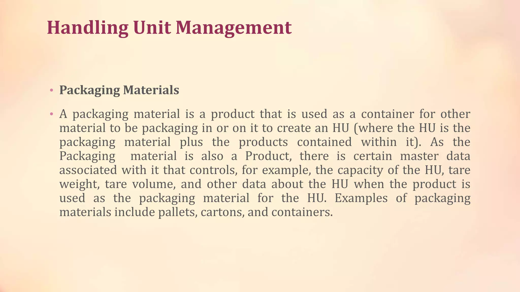 Handling units | PPTX