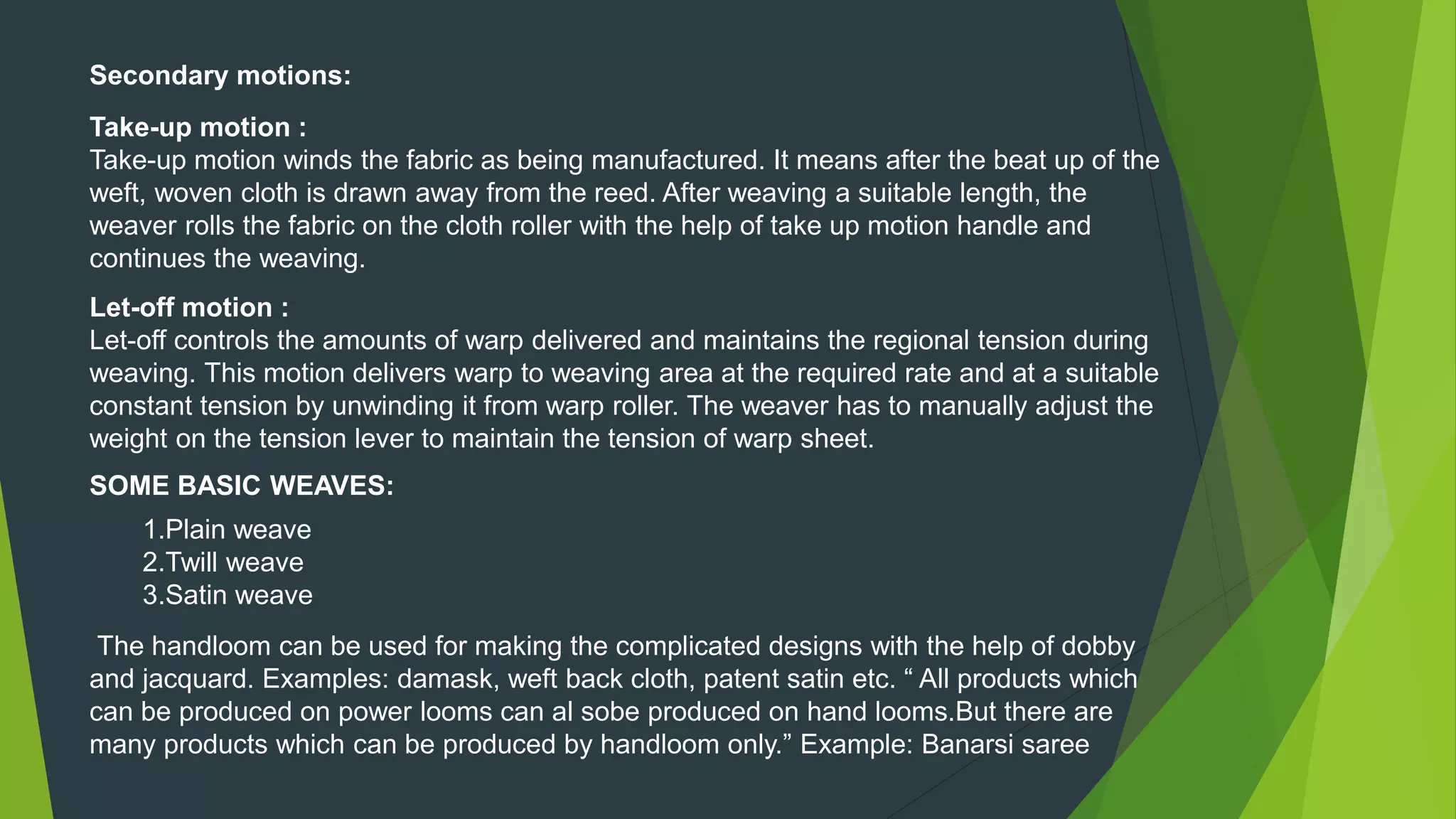 Hand loom presentation For Textile Student By MD Sumsuzzoha Bappy | PPTX