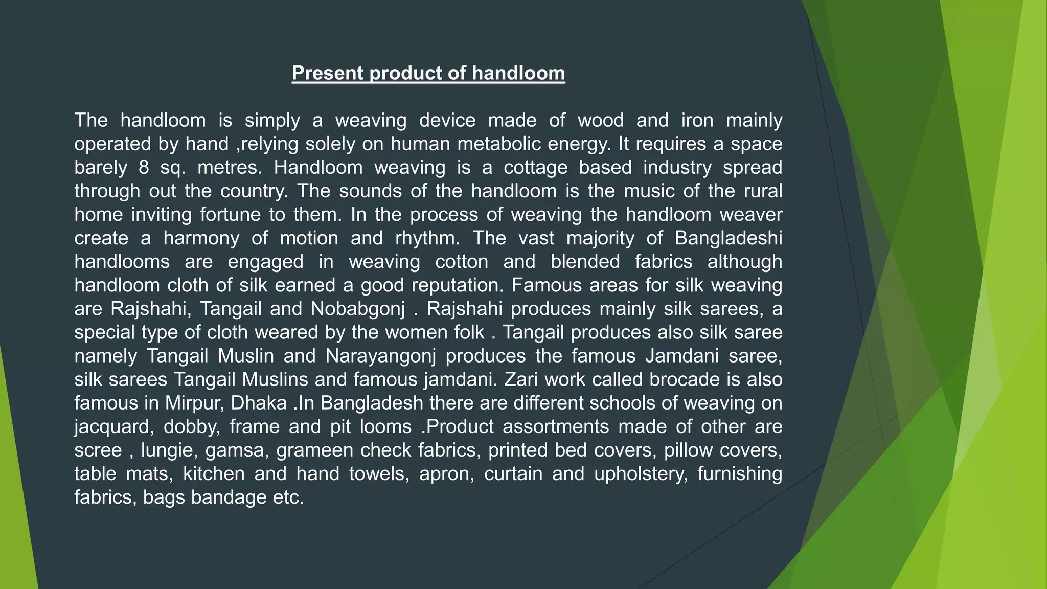 Hand loom presentation For Textile Student By MD Sumsuzzoha Bappy | PPTX