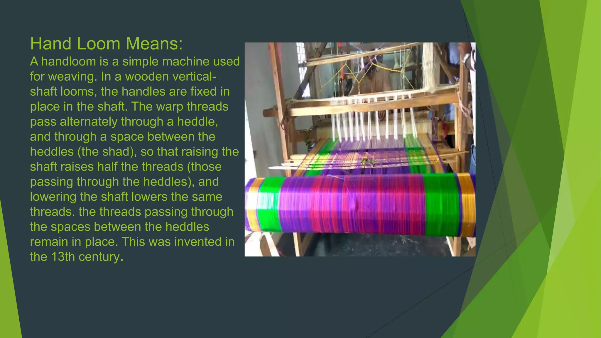 Hand loom presentation For Textile Student By MD Sumsuzzoha Bappy | PPTX