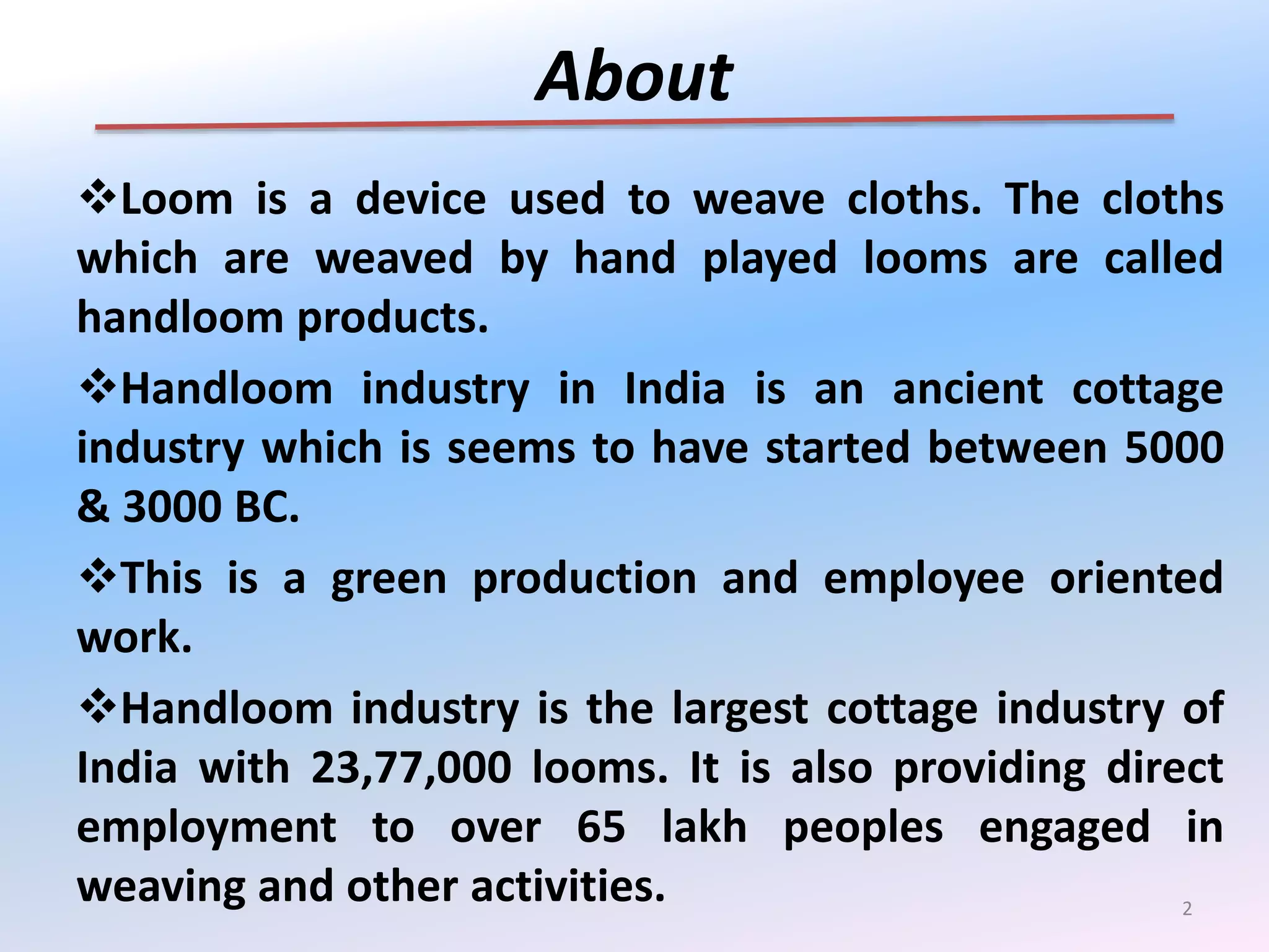 HANDLOOM INDUSTRY | PPTX