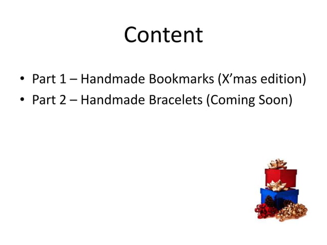 Handmade bookmark | PPT