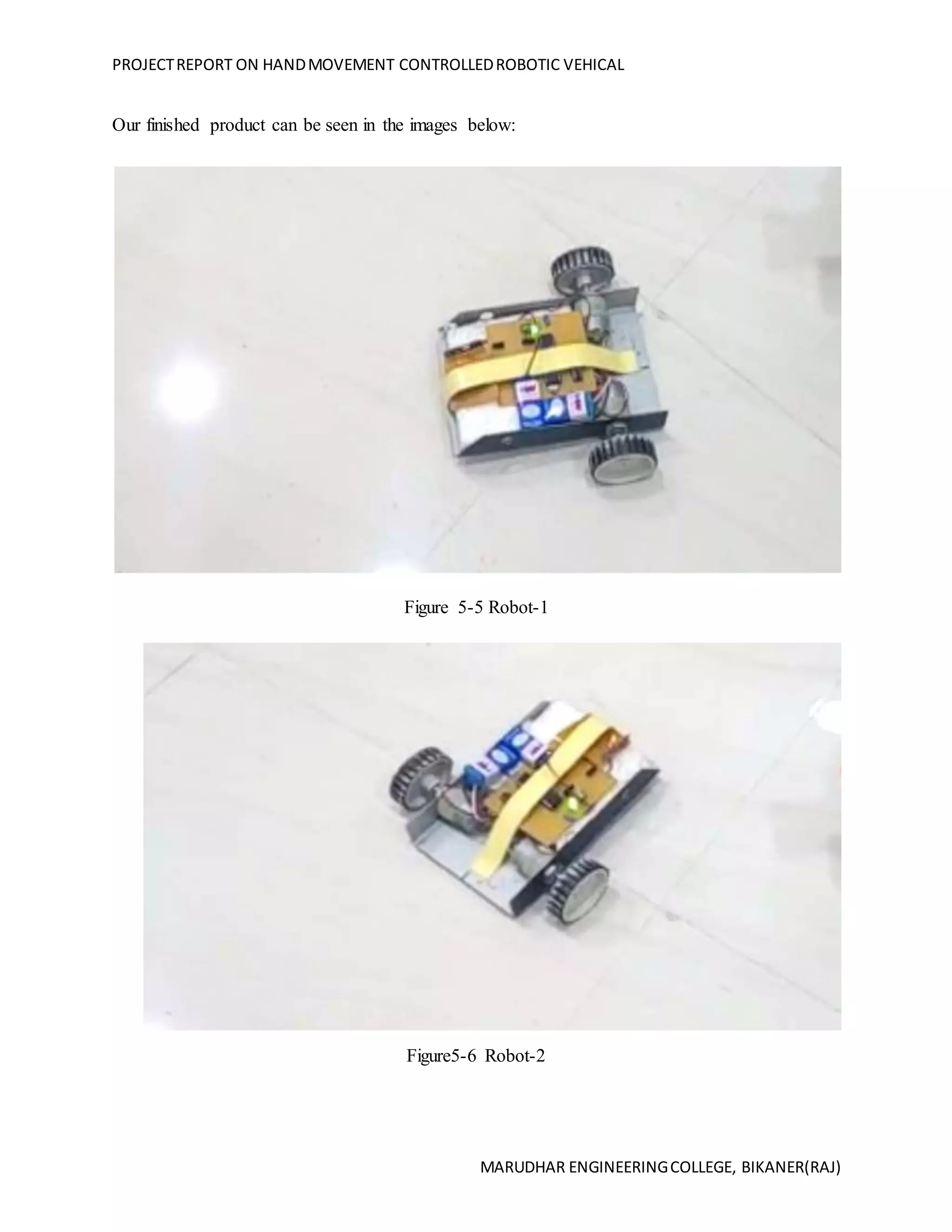 Hand movement controlled robotic vehicle | DOCX | Robotics | Technology ...