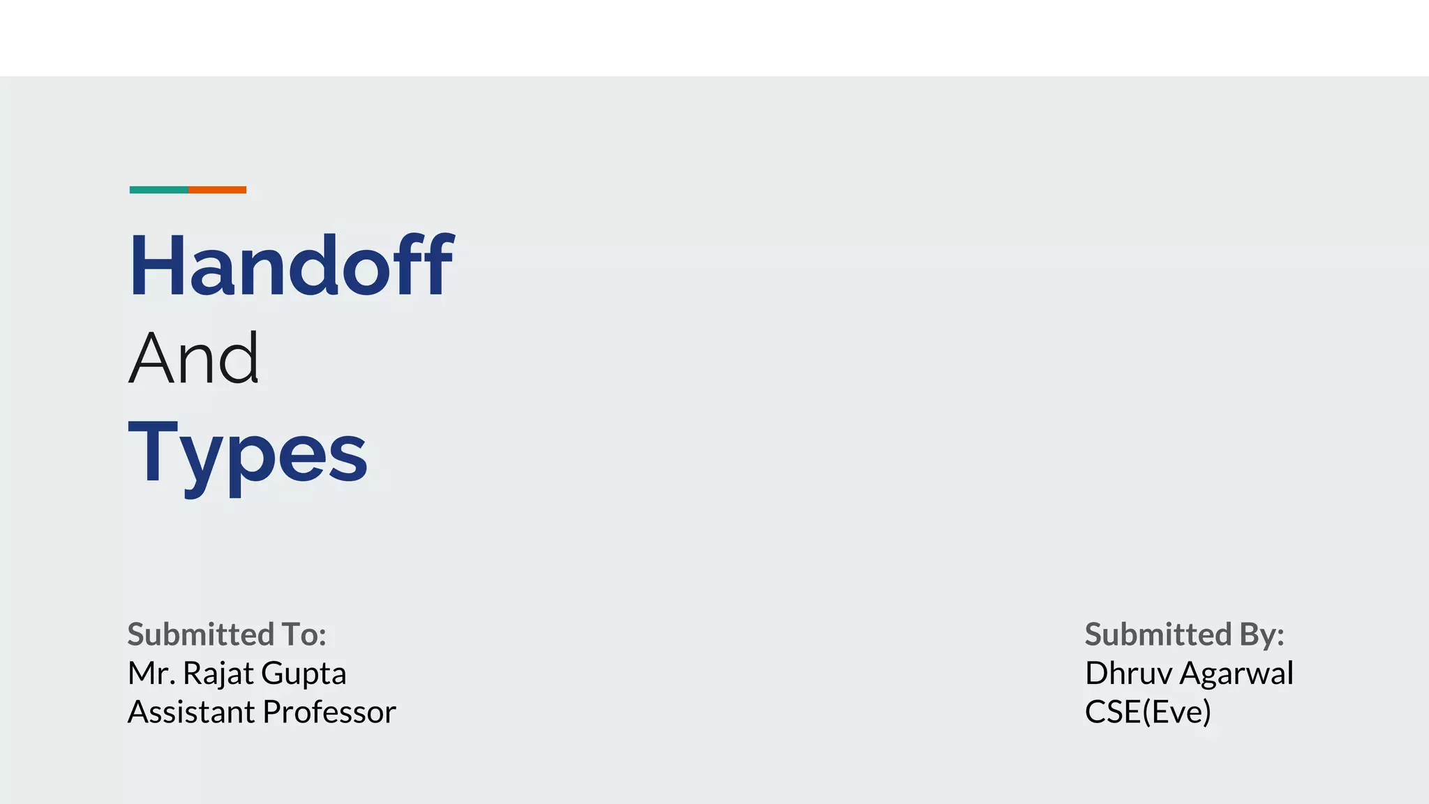 Handoff or Handover and Types | PDF