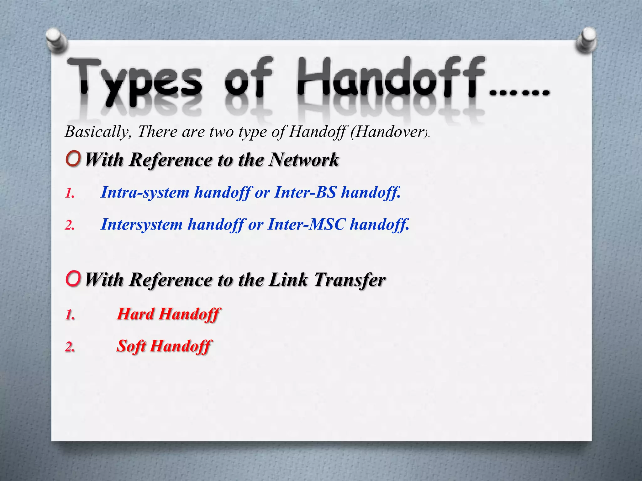 Handoff and its type | PPTX