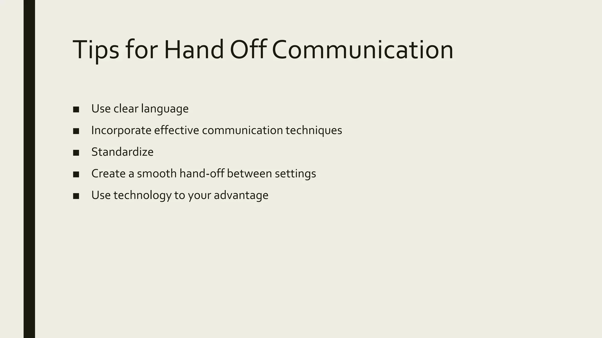 Hand off communication | PPTX