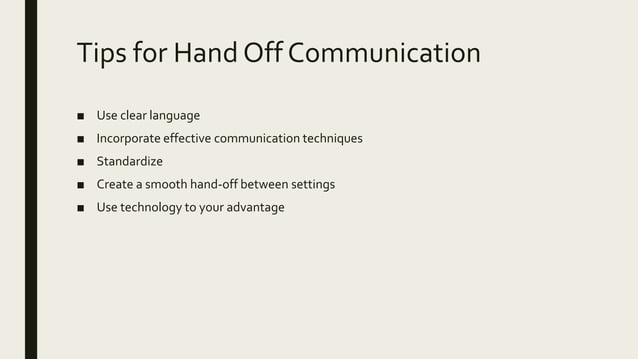Hand off communication | PPTX