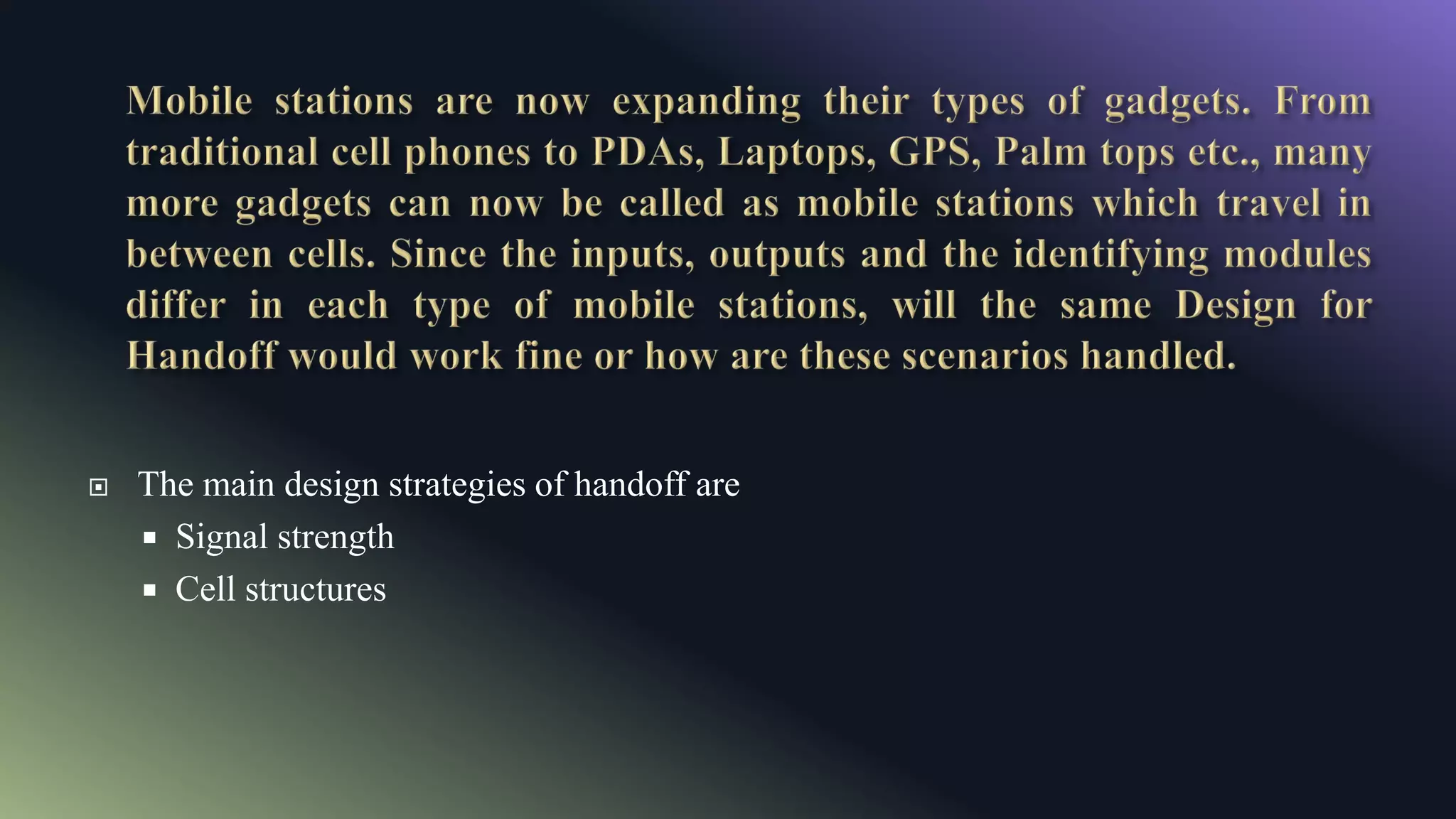 Handoff in cellular systems | PDF
