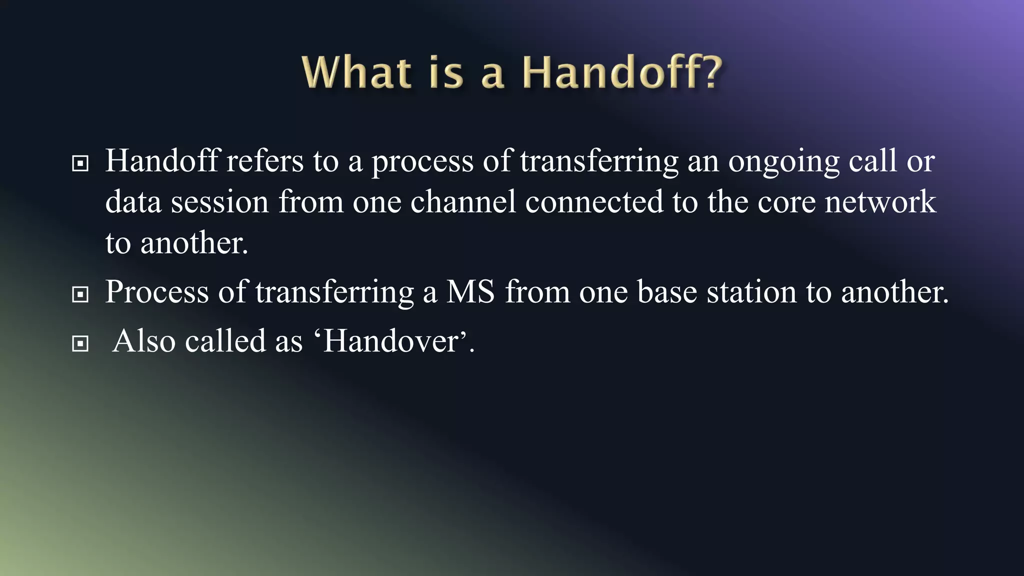 Handoff in cellular systems | PDF
