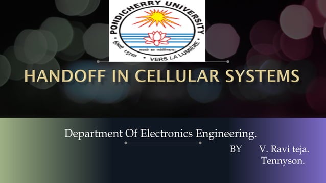 Handoff in cellular systems | PDF
