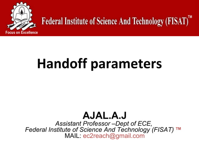 Handoff parameters | PPT