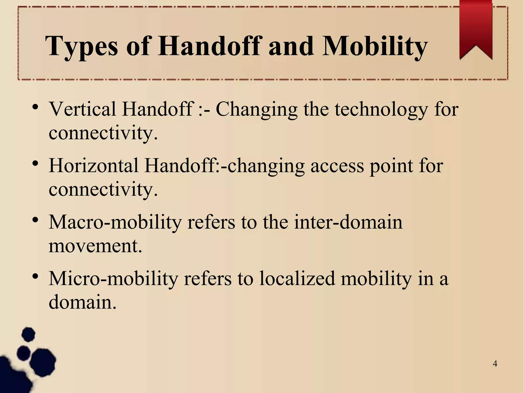 Handoff scheme for high speed mobile internet services | PPT