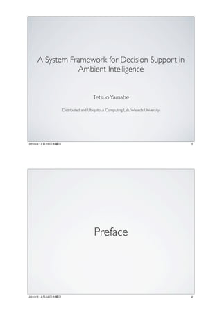A System Framework for Decision Support in Ambient Intelligence | PDF | Computing | Technology ...