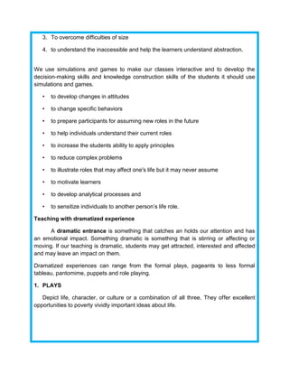 Teaching with Contrived and Dramatized Experiences | PDF