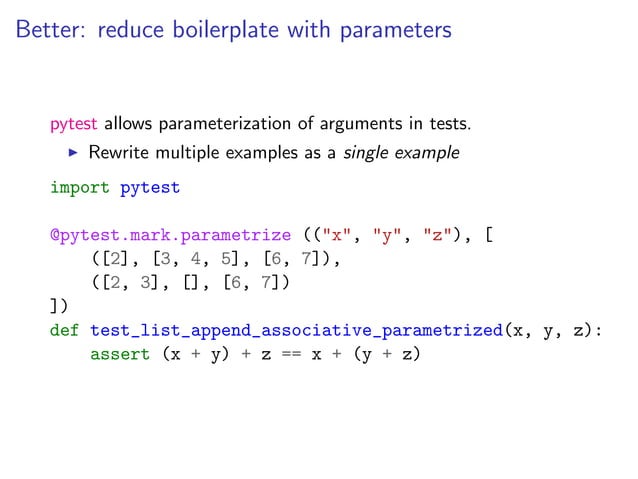 5-minute intro to property-based testing in Python with hypothesis | PPT