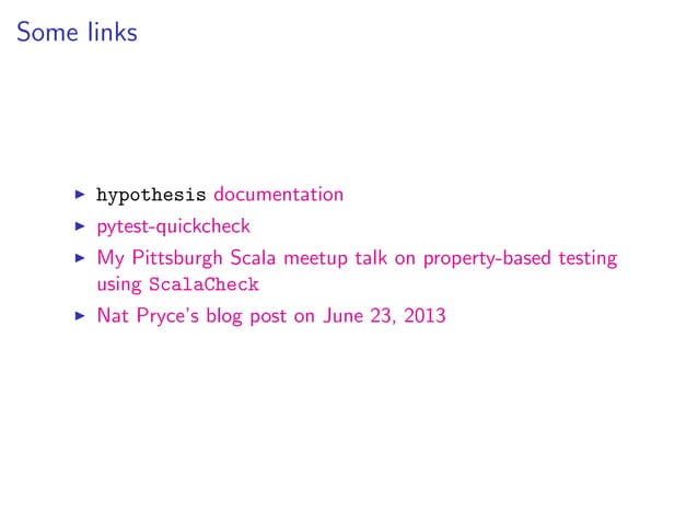 5-minute intro to property-based testing in Python with hypothesis | PPT