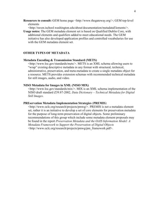 Handout for Metadata for your Digital Collections | PDF