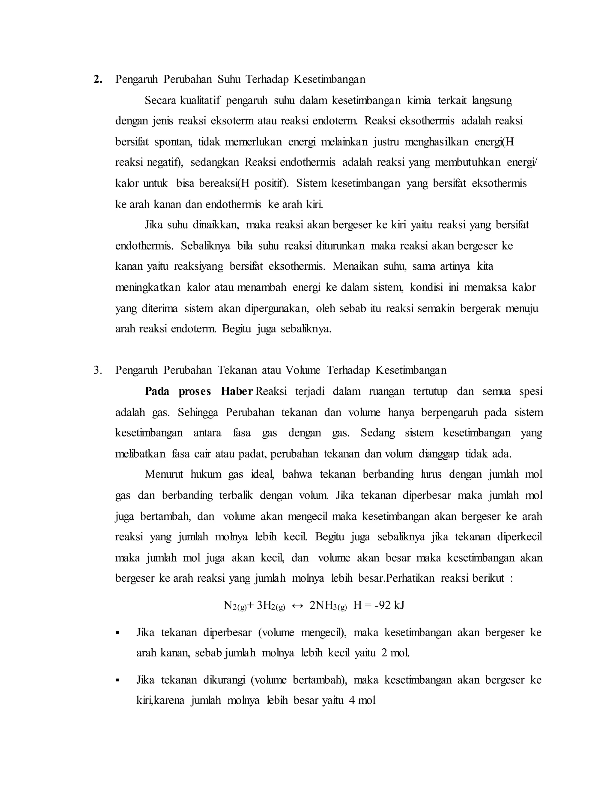 Hand Out Materi Kesetimbangan Kimia | DOCX