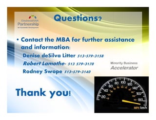 Handout: Innovation & Minority Business (Rodney Swope) | PPT