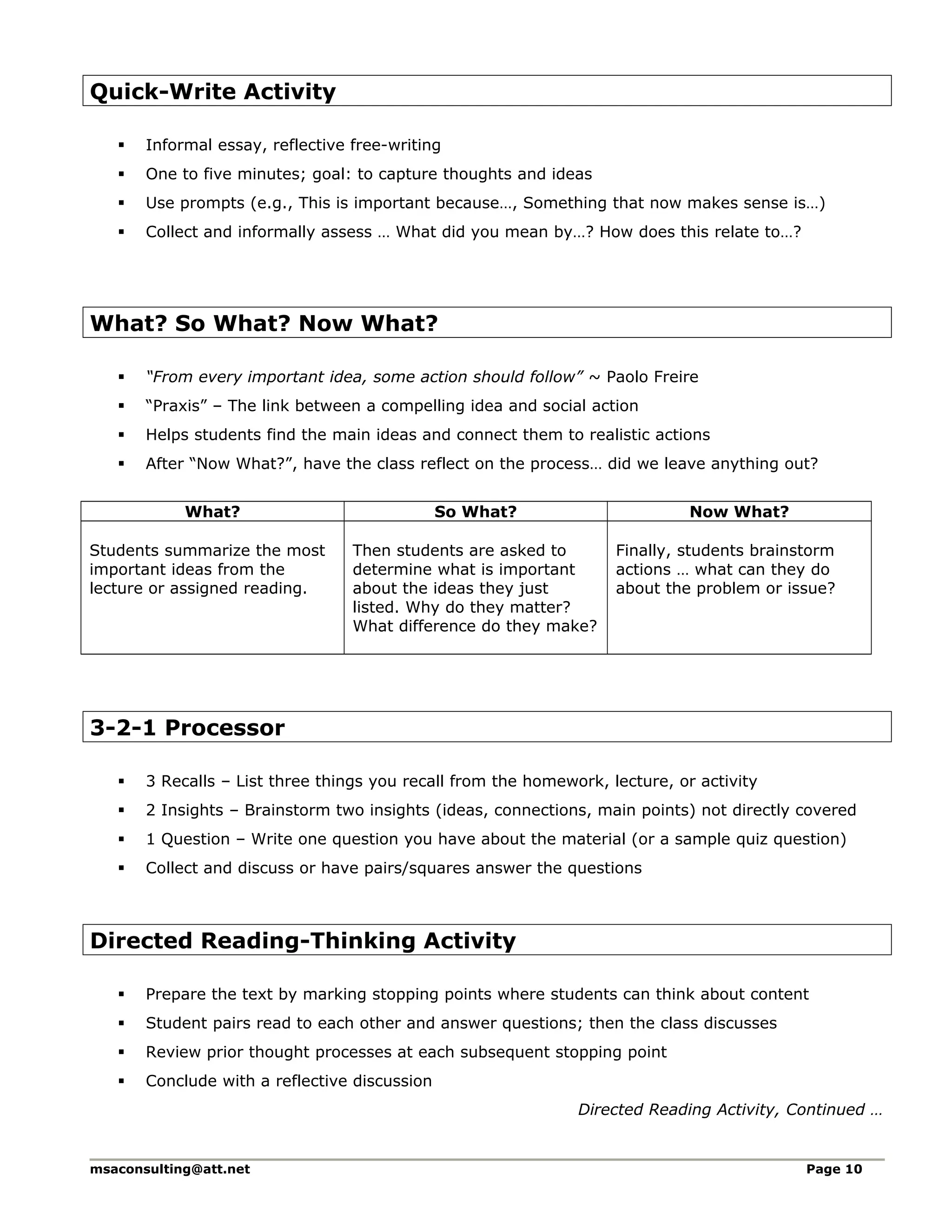 Handout -critical_thinking_-_teaching_methods_and_strategies (1) | DOC