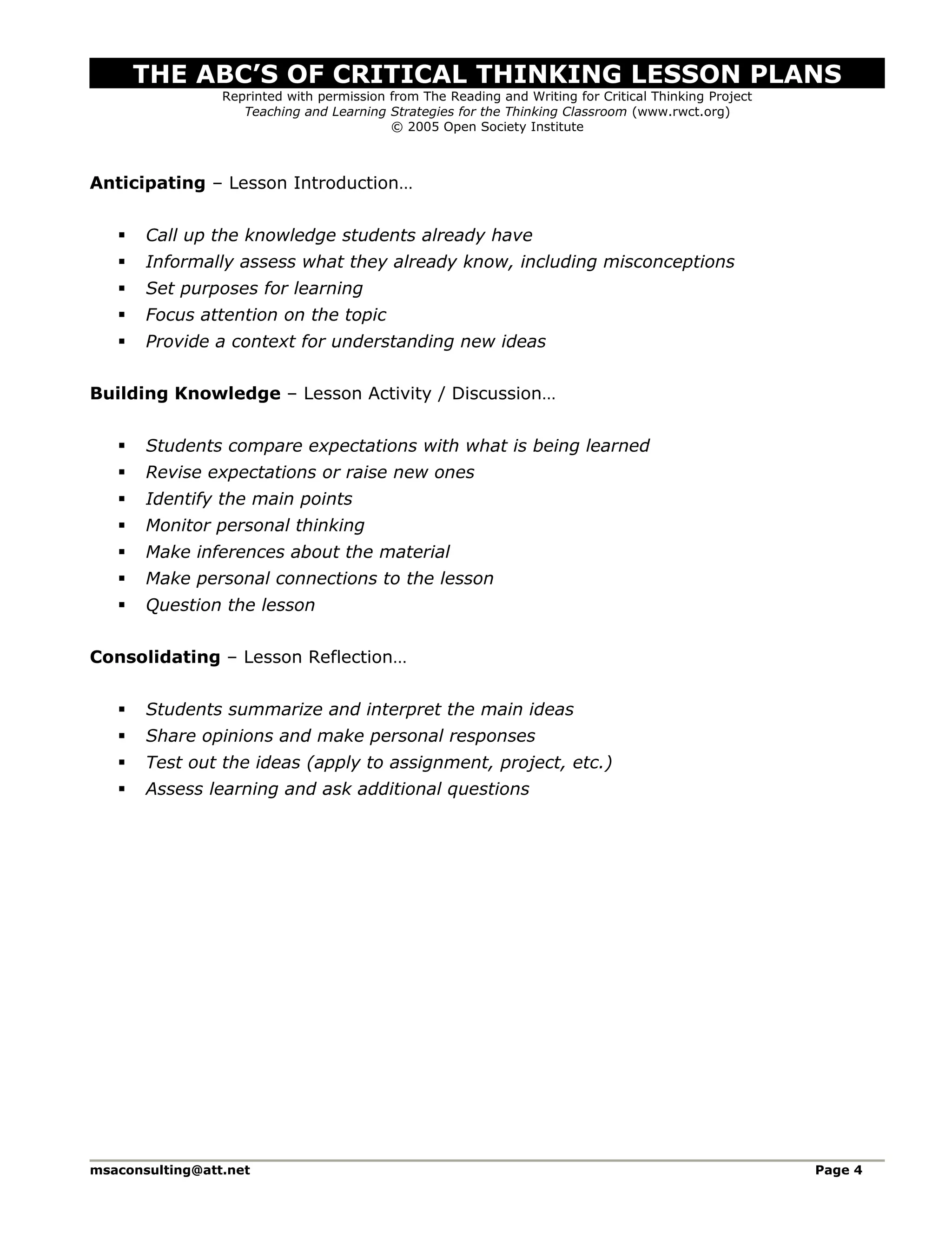 Handout -critical_thinking_-_teaching_methods_and_strategies (1) | DOC