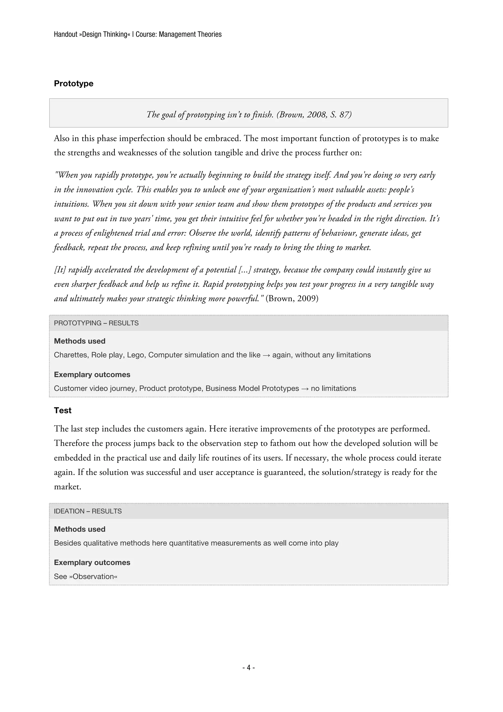 Design Thinking - Handout | PDF