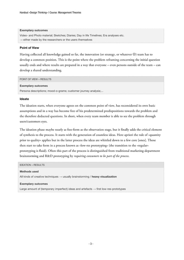 Design Thinking - Handout | PDF