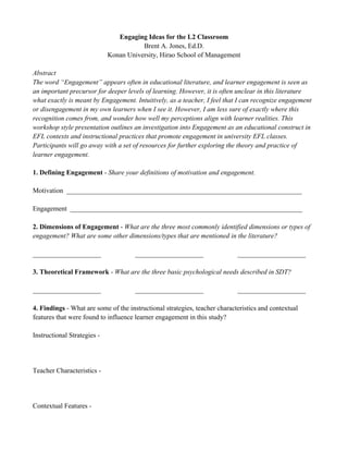 Handout - Engaging Ideas for the L2 Classroom | PDF