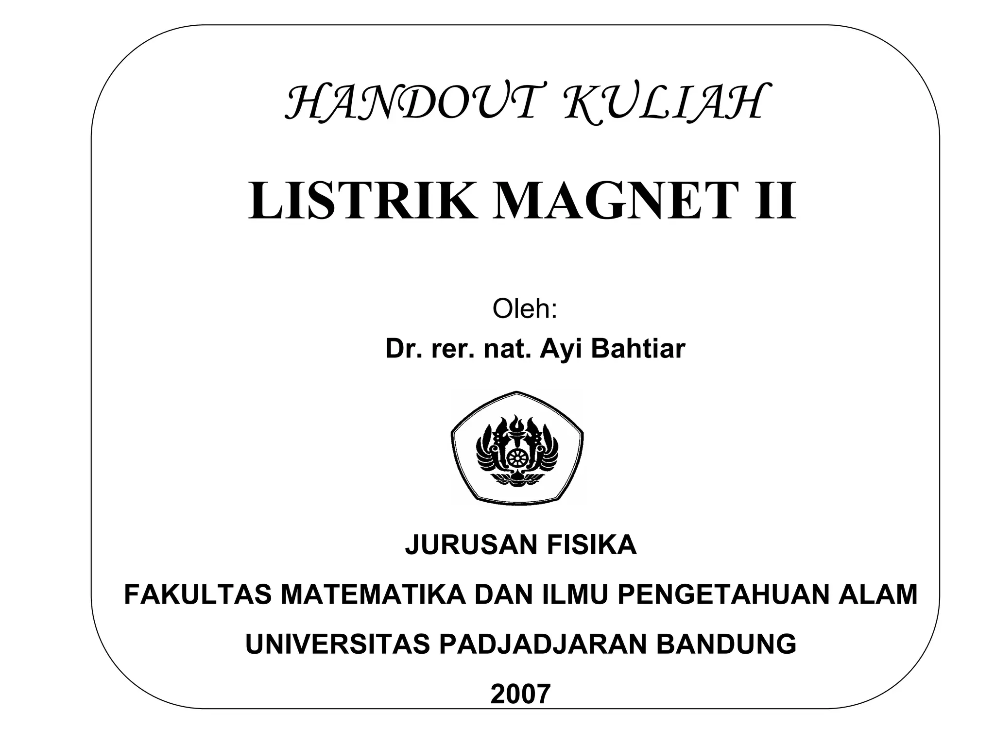 Handout listrik-magnet-ii | PDF