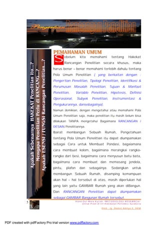Pengantar Desain/Rancangan Penelitian | PDF