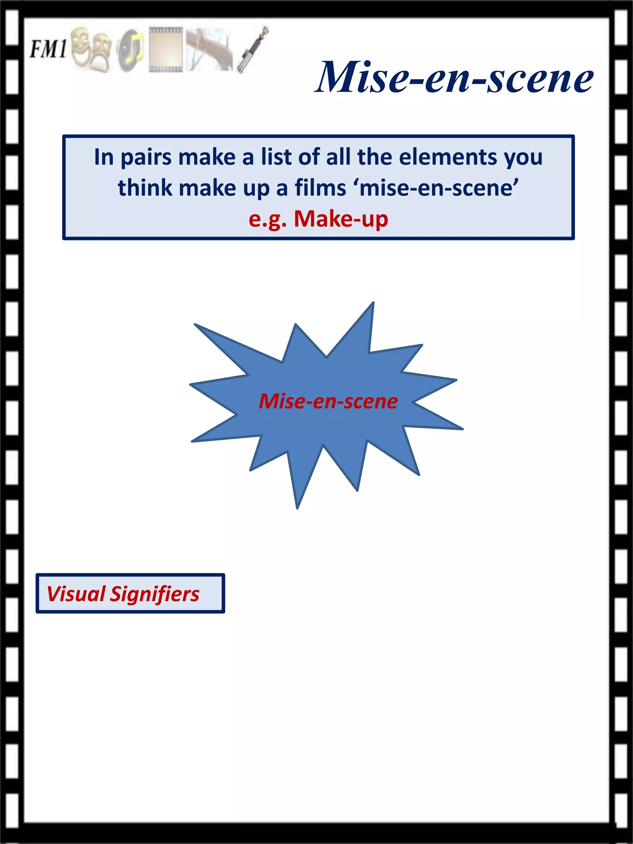 Mise en scene lesson 1 handout | PPTX