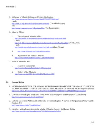 Handout13 | PDF | Islam | Religion & Spirituality