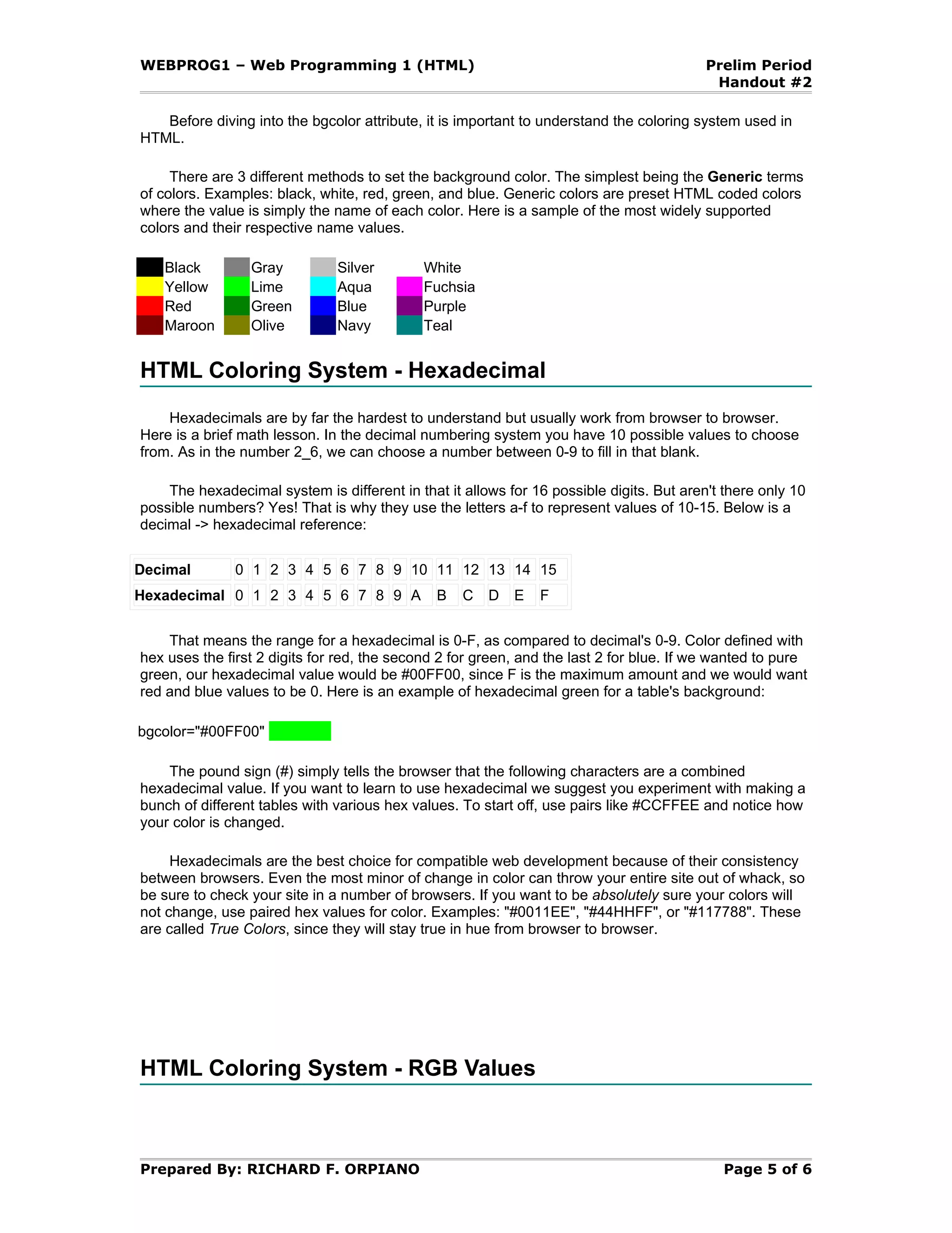Handout2 formatting tags | PDF