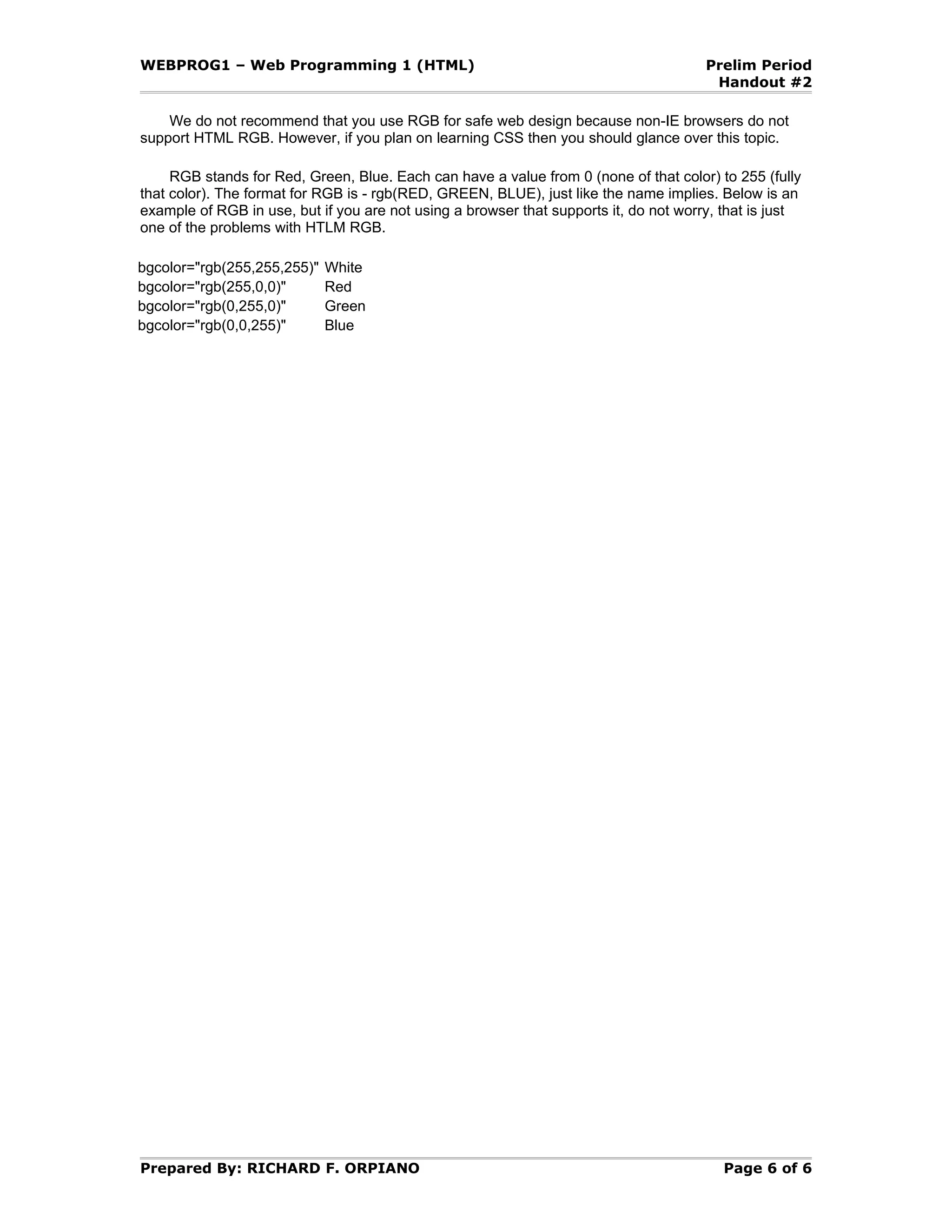 Handout2 formatting tags | PDF