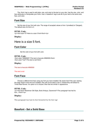 Handout2 formatting tags | PDF