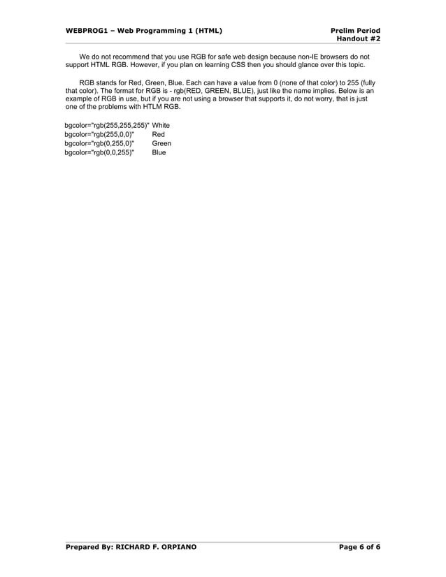 Handout2 formatting tags | PDF