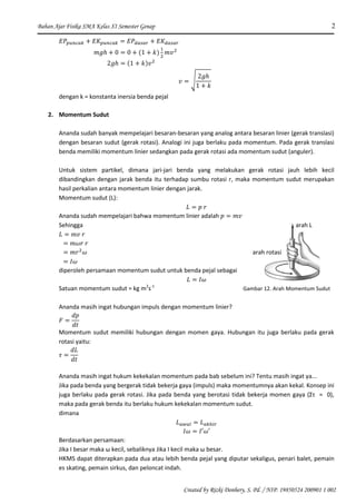 energi kinetik dan momentum sudut | PDF