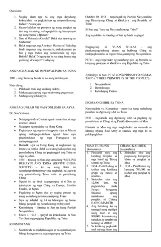 Ang Nasyonalismo sa Asya | DOCX