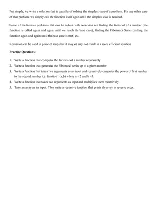 Handout # 6 pointers and recursion in c++ | PDF