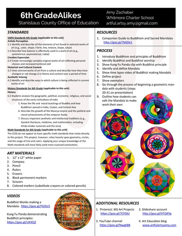 Handout 6th grade alike buddhist mandalas | PDF