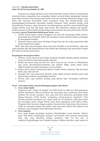 Handout 7 sistem etika pasar bebas | PDF
