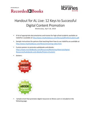 American Libraries Live: 12 Keys to Successful Digital Content ...