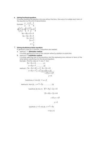 Handout basic algebra | PDF