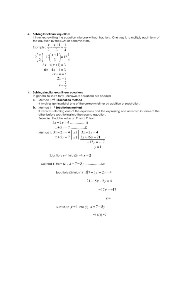 Handout basic algebra | PDF
