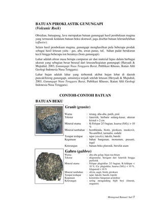 Handout batuan | PDF