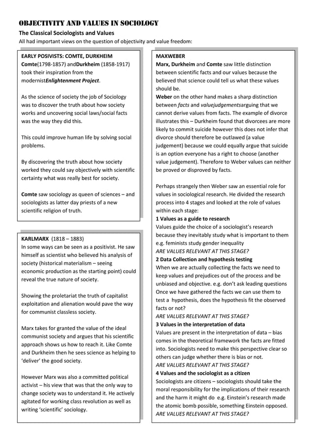 Values: Handout Booklet | DOCX | Science