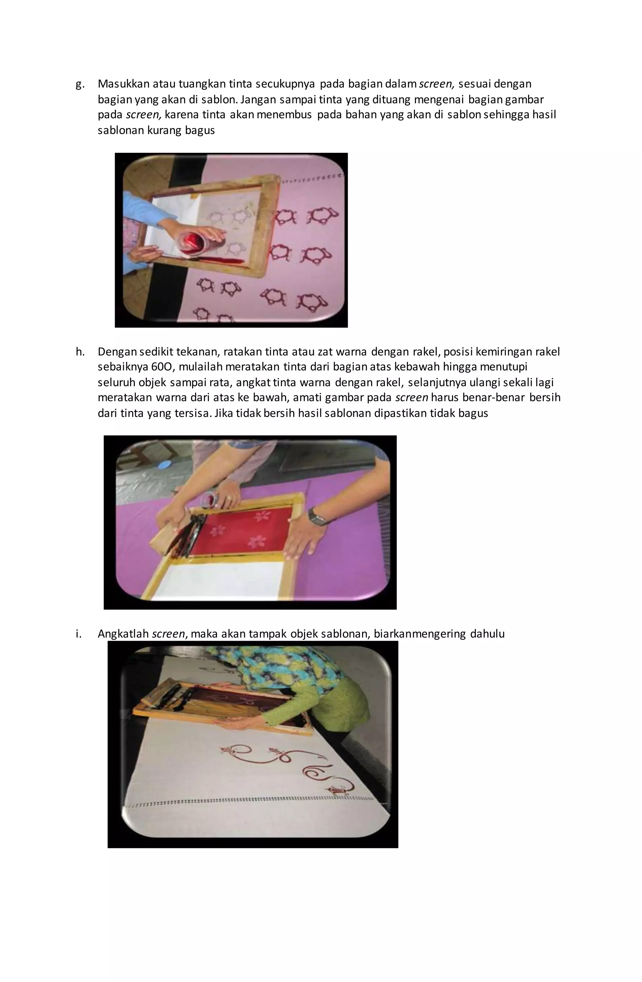 Hand out cetak saring Kria Tekstil | DOCX