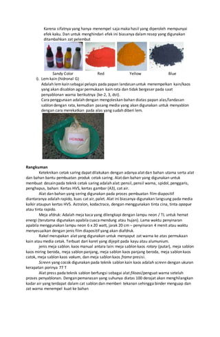 Hand out cetak saring Kria Tekstil | DOCX