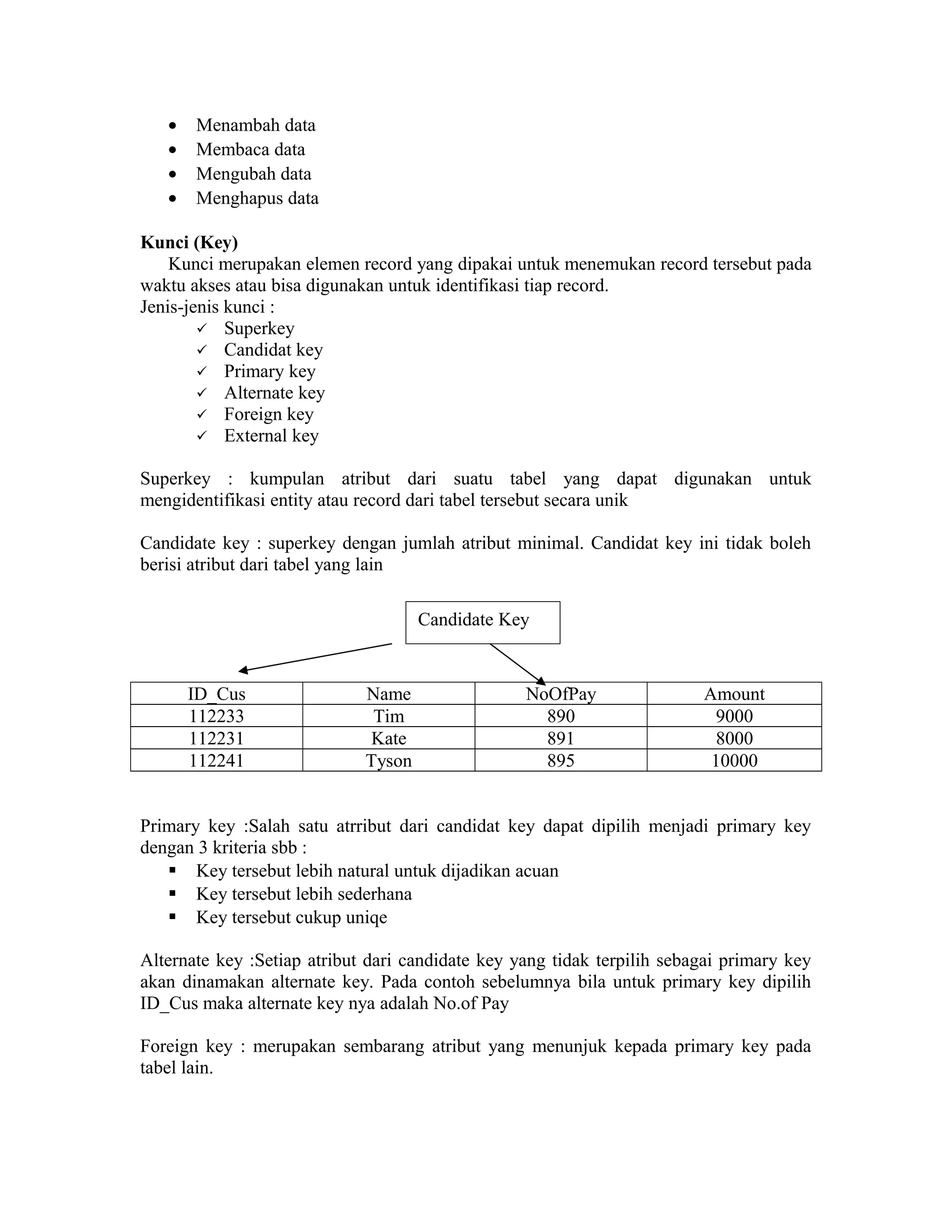 Handout database | PDF
